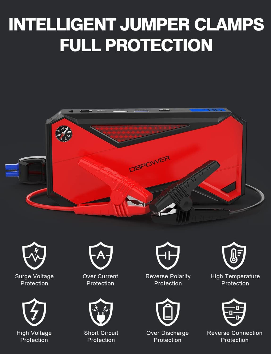 DBPOWER DJS90 1600A 18000mAh Portable Car Jump Starter